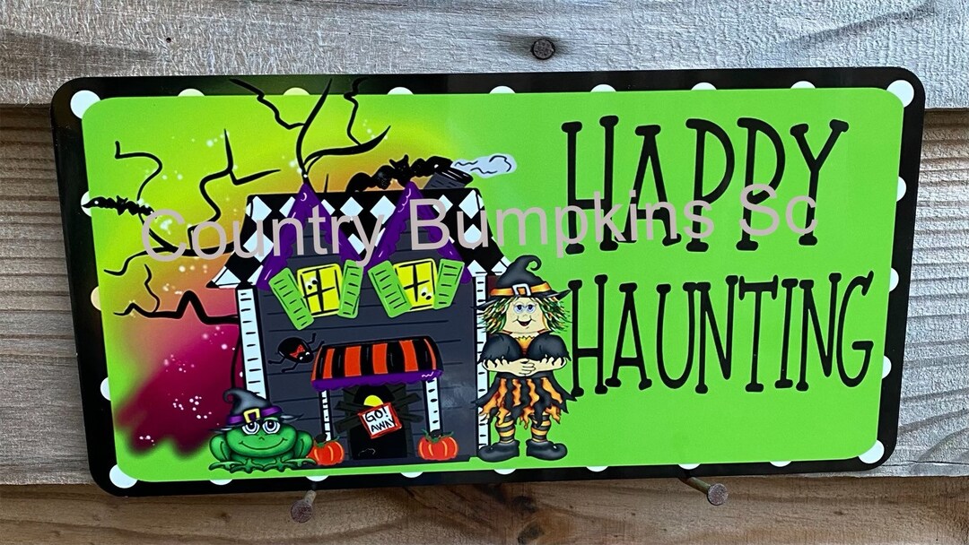 Happy Haunting Sign Decor Wreath Sign Wreath Attachment Wreath Supplies ...