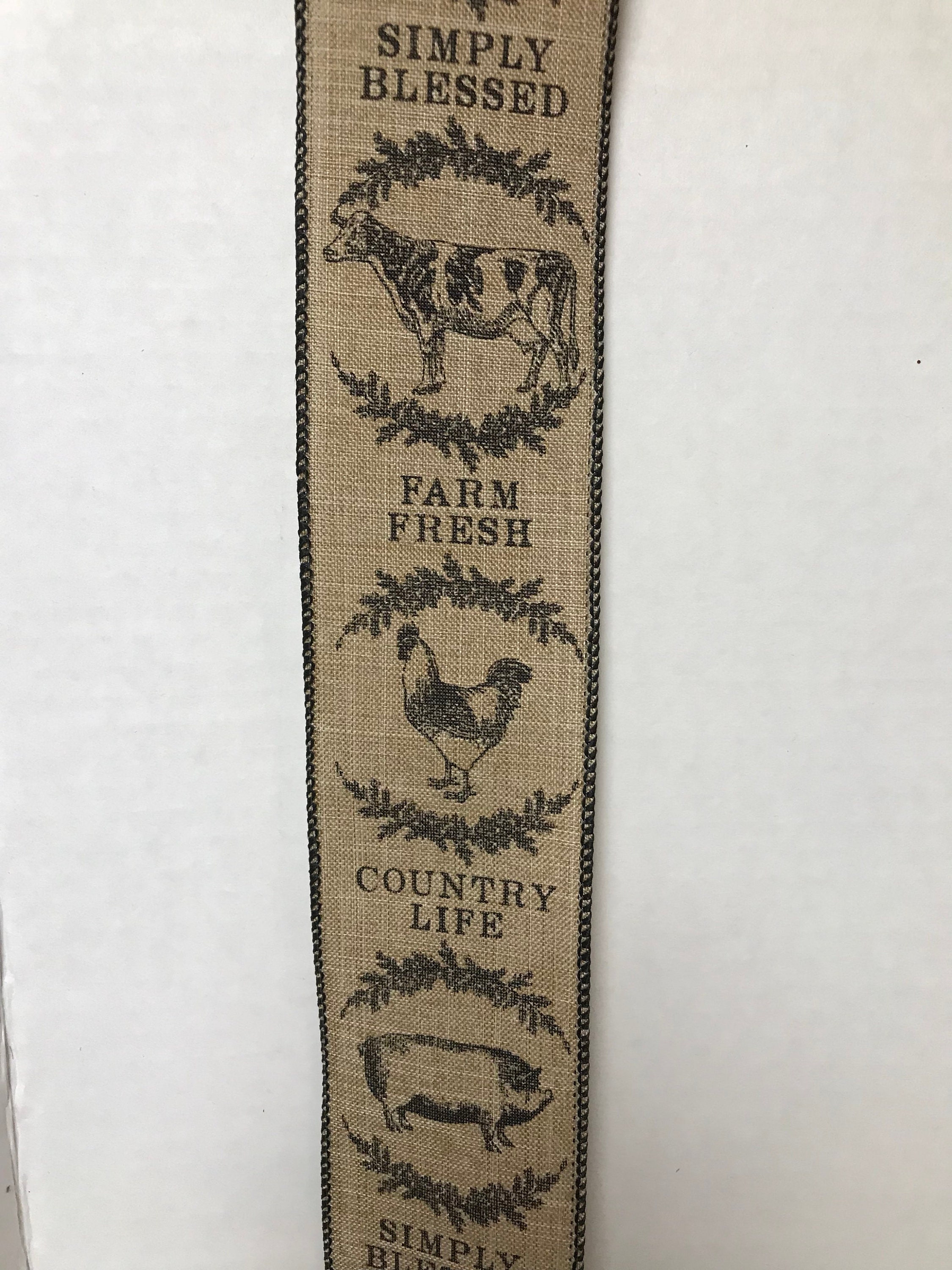 Farmhouse ribbon farm animal ribbon cow ribbon chicken ribbon | Etsy