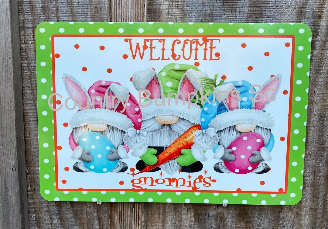 Welcome Gnomies Sign Decor Wreath Sign Wreath Attachment Wreath ...