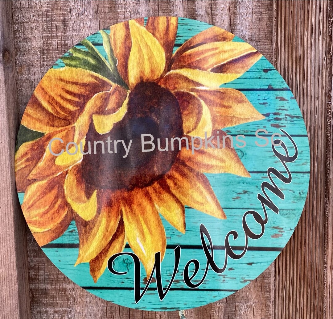 Welcome Sign With Sunflower Farmhouse Decor Wreath Sign Wreath ...