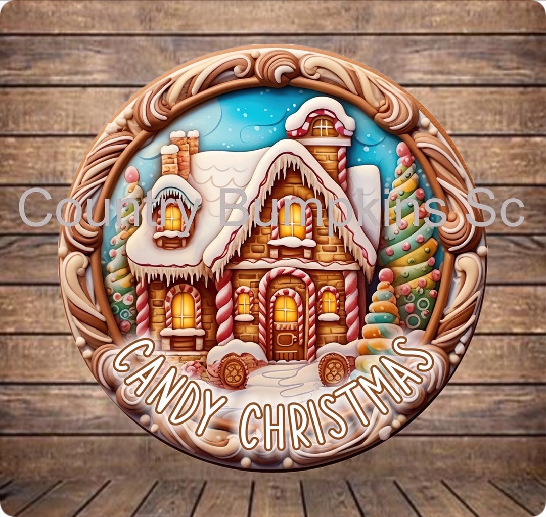 Gingerbread House Sign Farmhouse Decor Wreath Sign Wreath Attachment ...