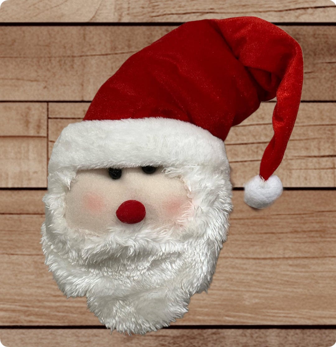 Santa Decor Santa Head Floral Accents Santa Wreath Decor Silk Floral ...