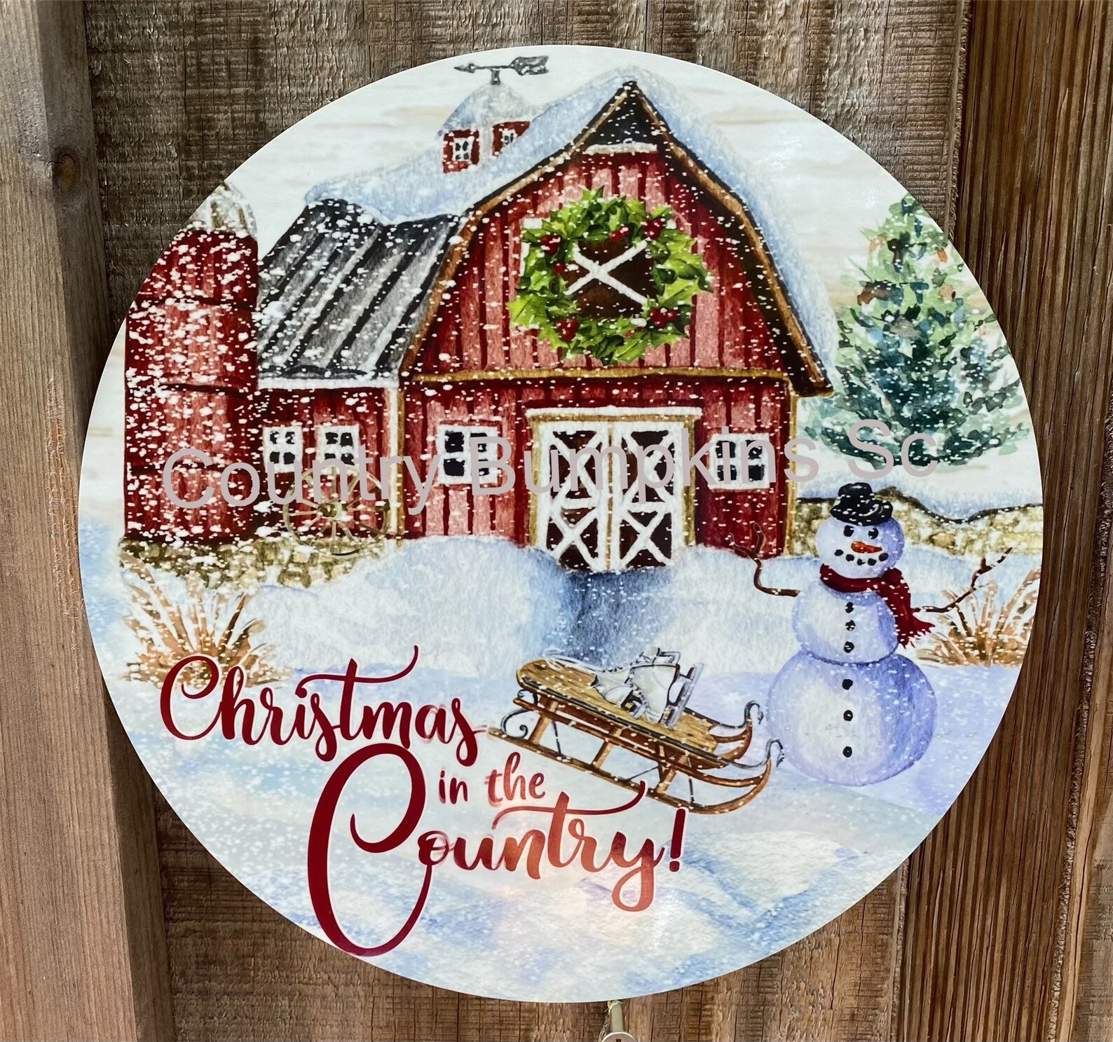 Christmas in the Country Sign Farmhouse Decor Wreath Sign - Etsy