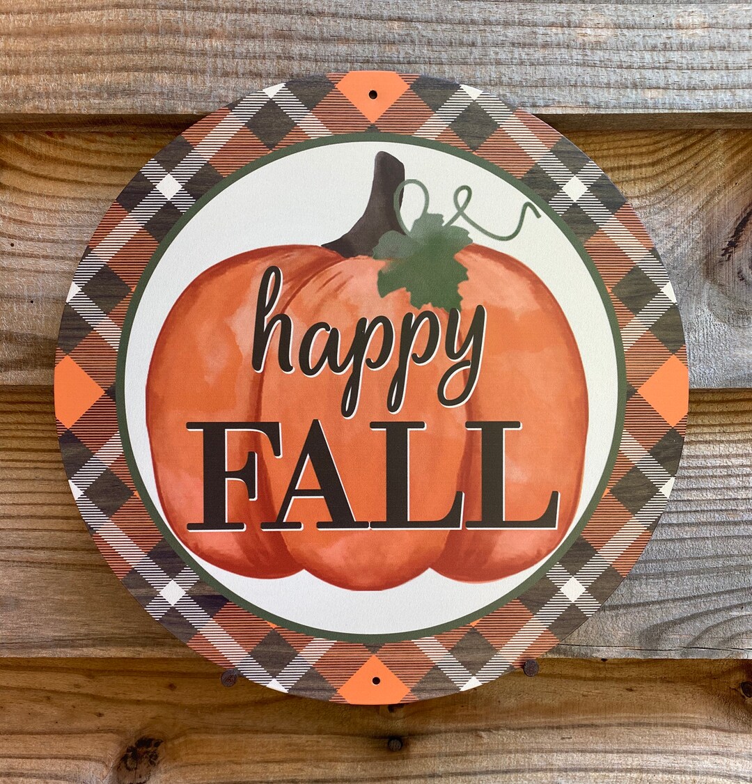 Happy Fall Sign Wreath Blank Pumpkin Farm Sign Wreath Attachment Wreath ...