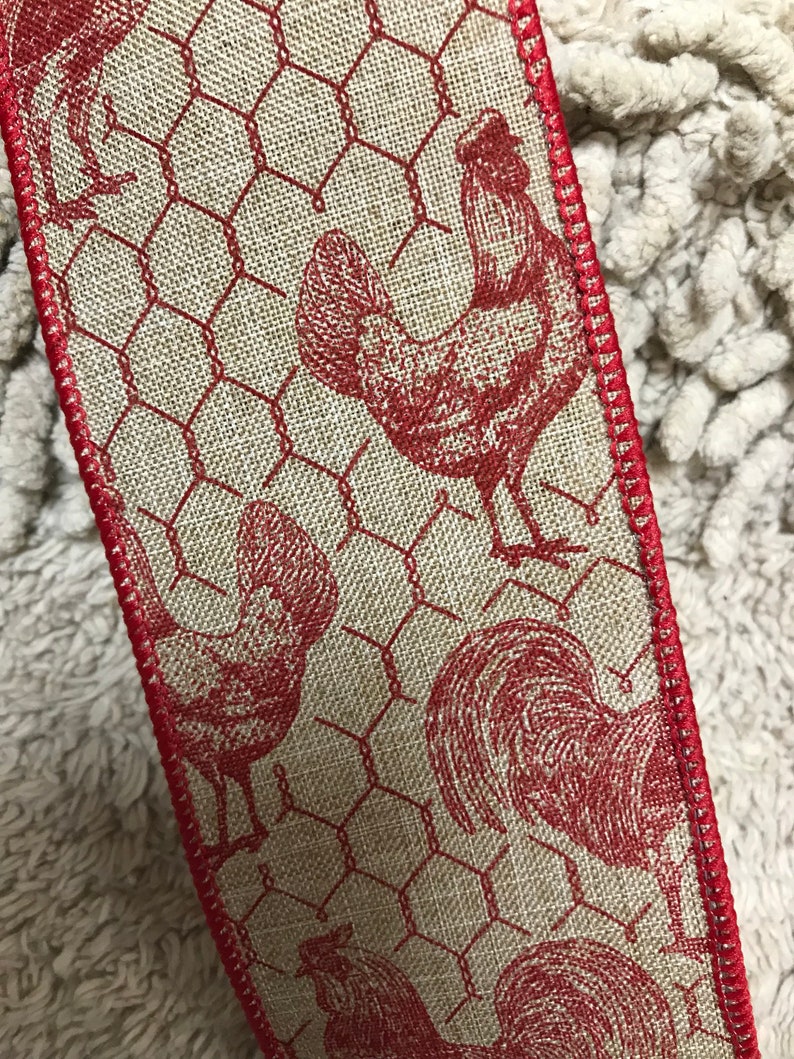 Farmhouse ribbon farm animal ribbon cow ribbon chicken ribbon | Etsy