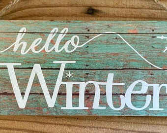 Hello Winter Sign - Etsy