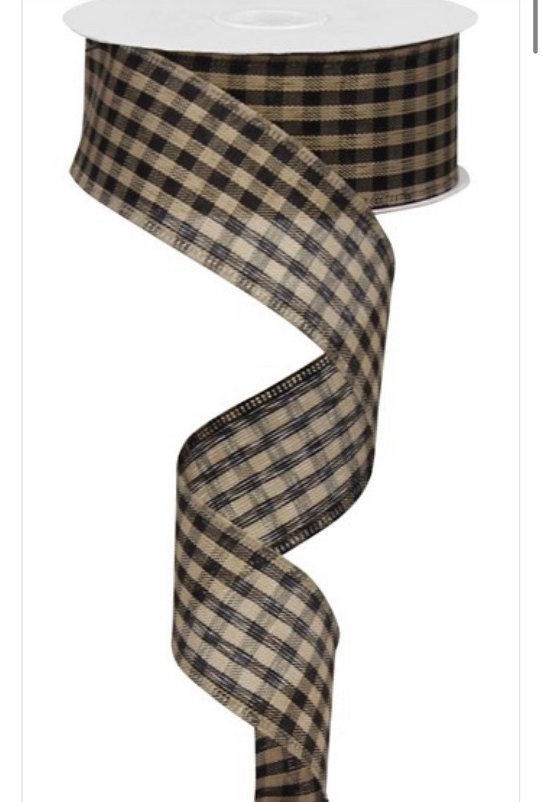 Gingham Ribbon, Primitive Gingham Ribbon, Green Gingham Ribbon, Wreath ...