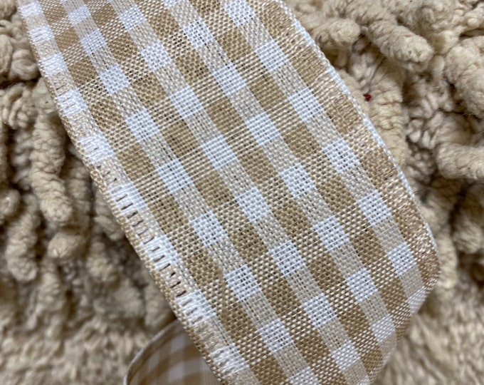 Gingham Ribbon, Primitive Gingham Ribbon, Fall Ribbon, Wreath Supplies ...