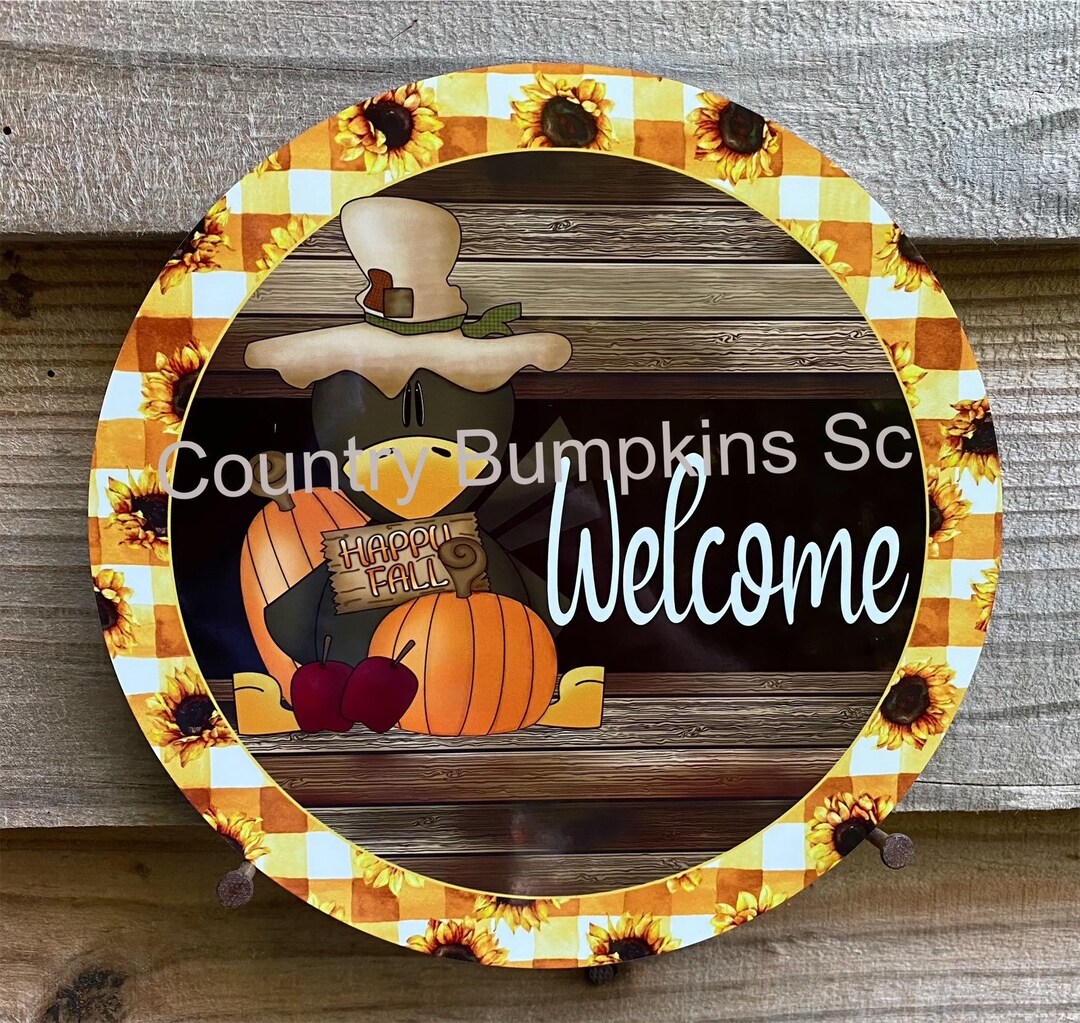 Welcome Sign With Crow Farmhouse Decor Wreath Sign Wreath Attachment ...