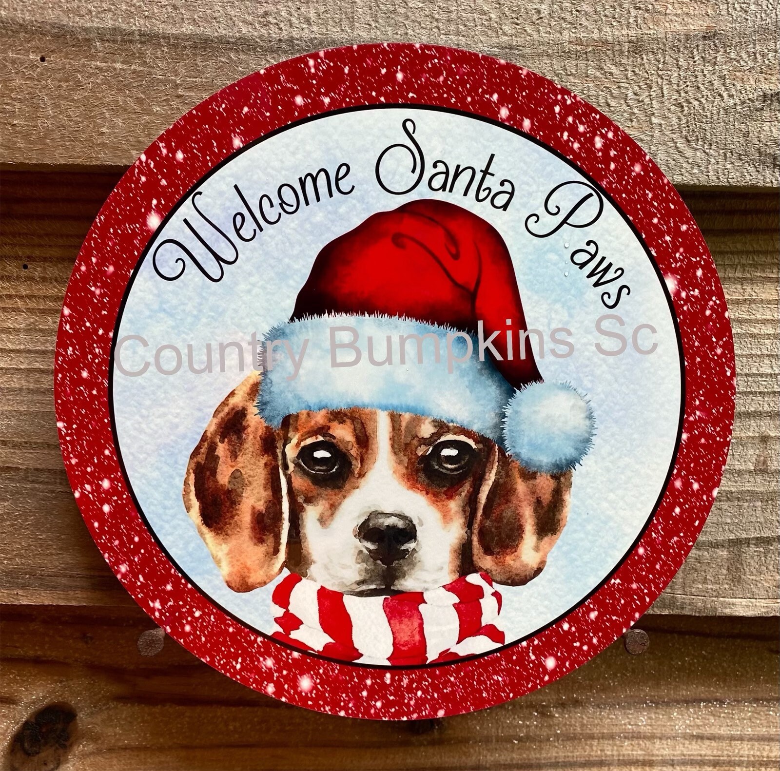 Welcome Santa Paws Sign Farmhouse Decor Wreath Sign Wreath - Etsy