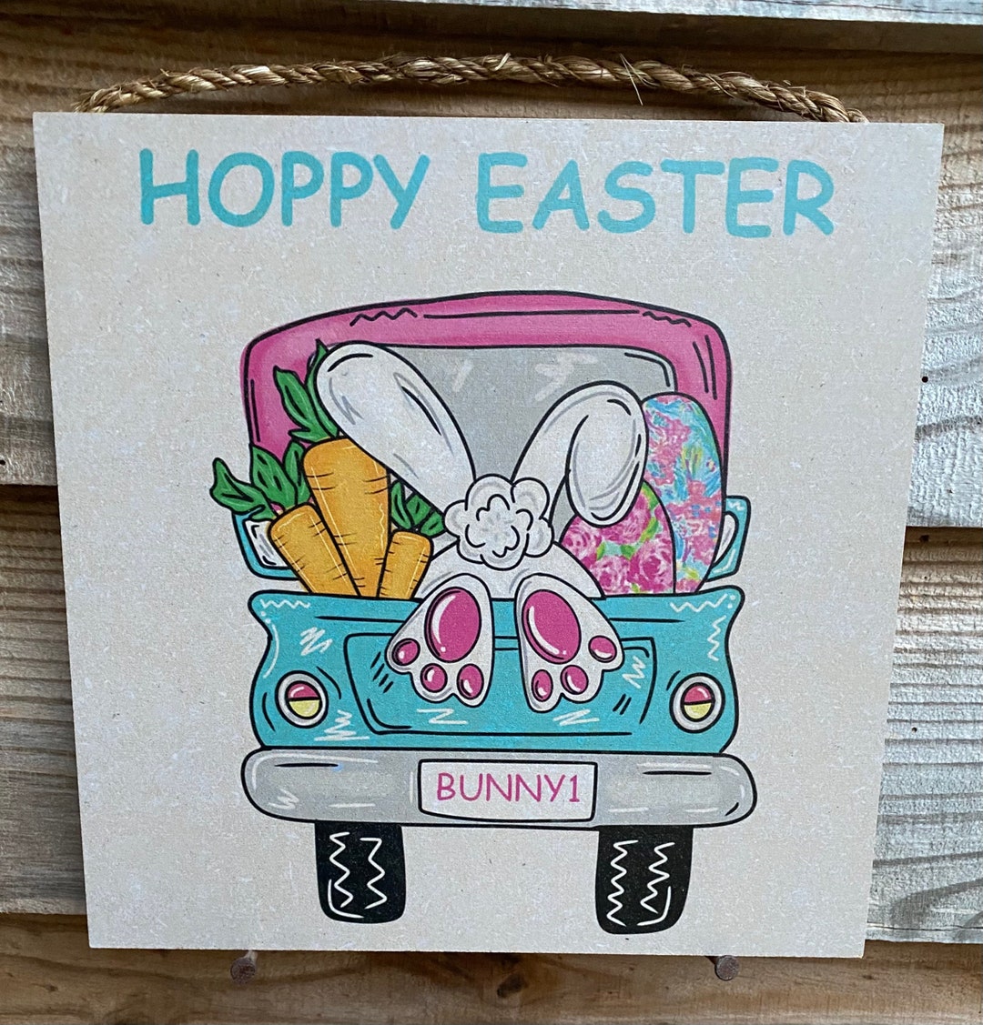 Hoppy Easter Sign Wreath Attachment Wreath Supplies Craft Supplies ...