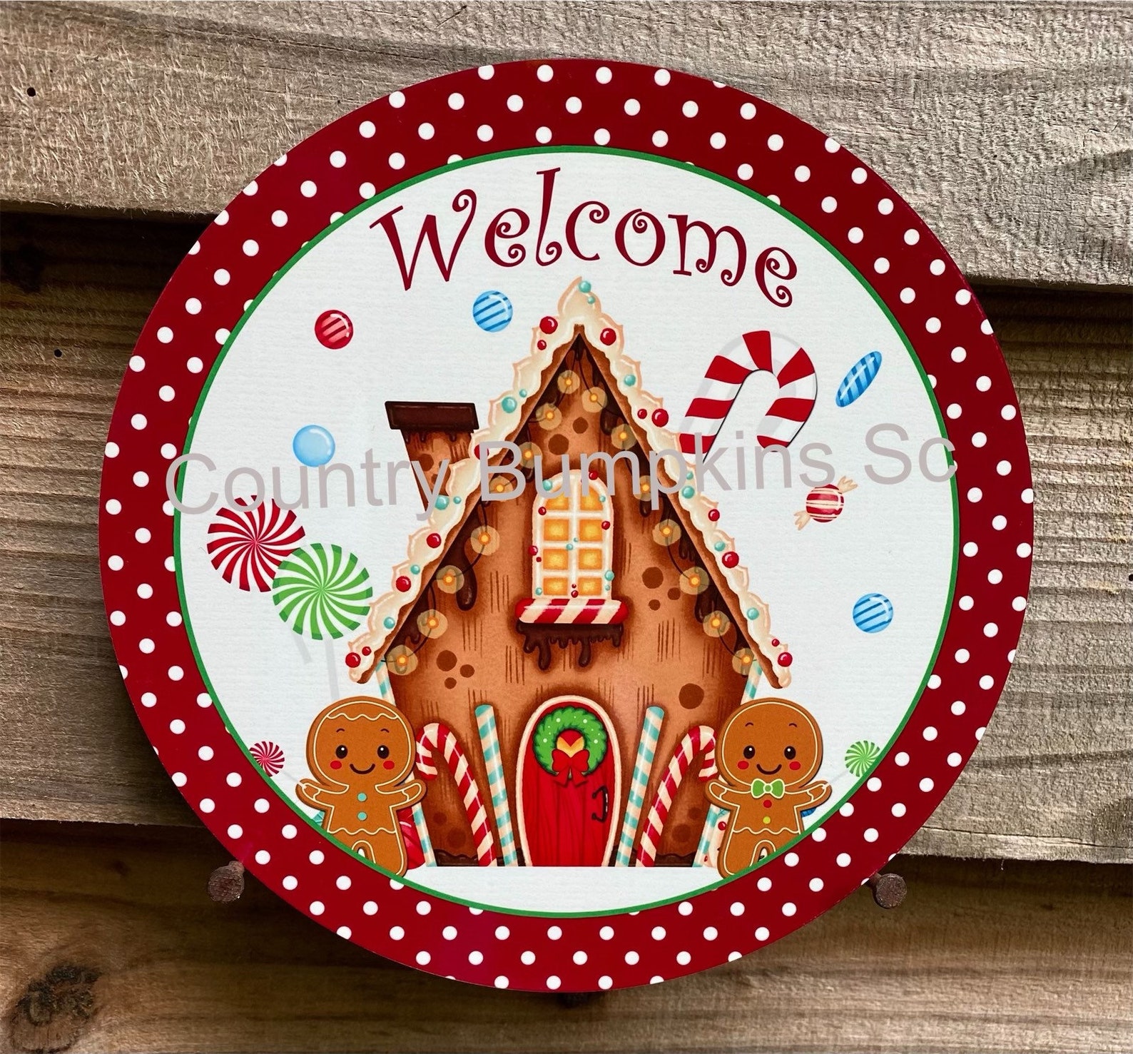 Welcome Gingerbread House Sign Farmhouse Decor Wreath Sign - Etsy UK