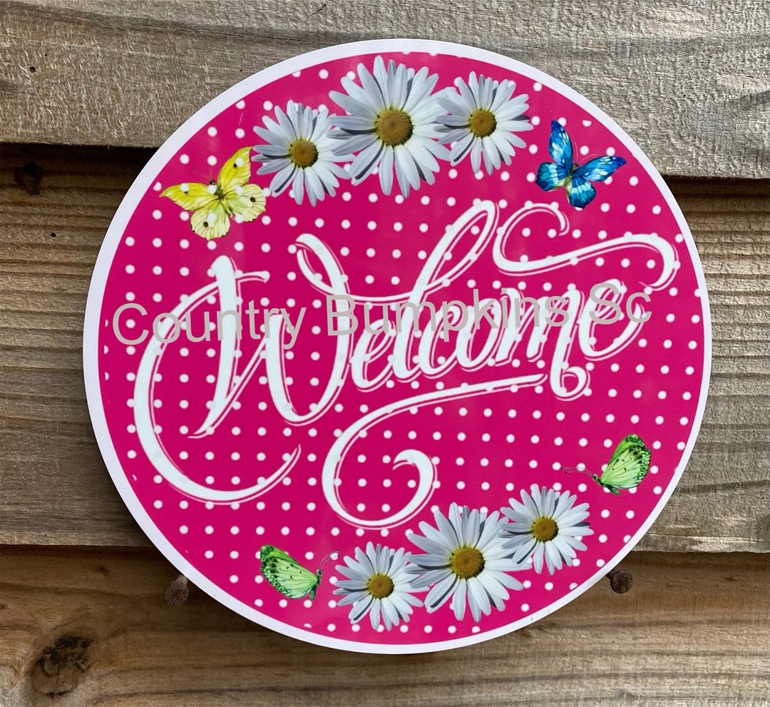 Welcome Sign With Daisys Farmhouse Decor Wreath Sign Wreath Attachment ...