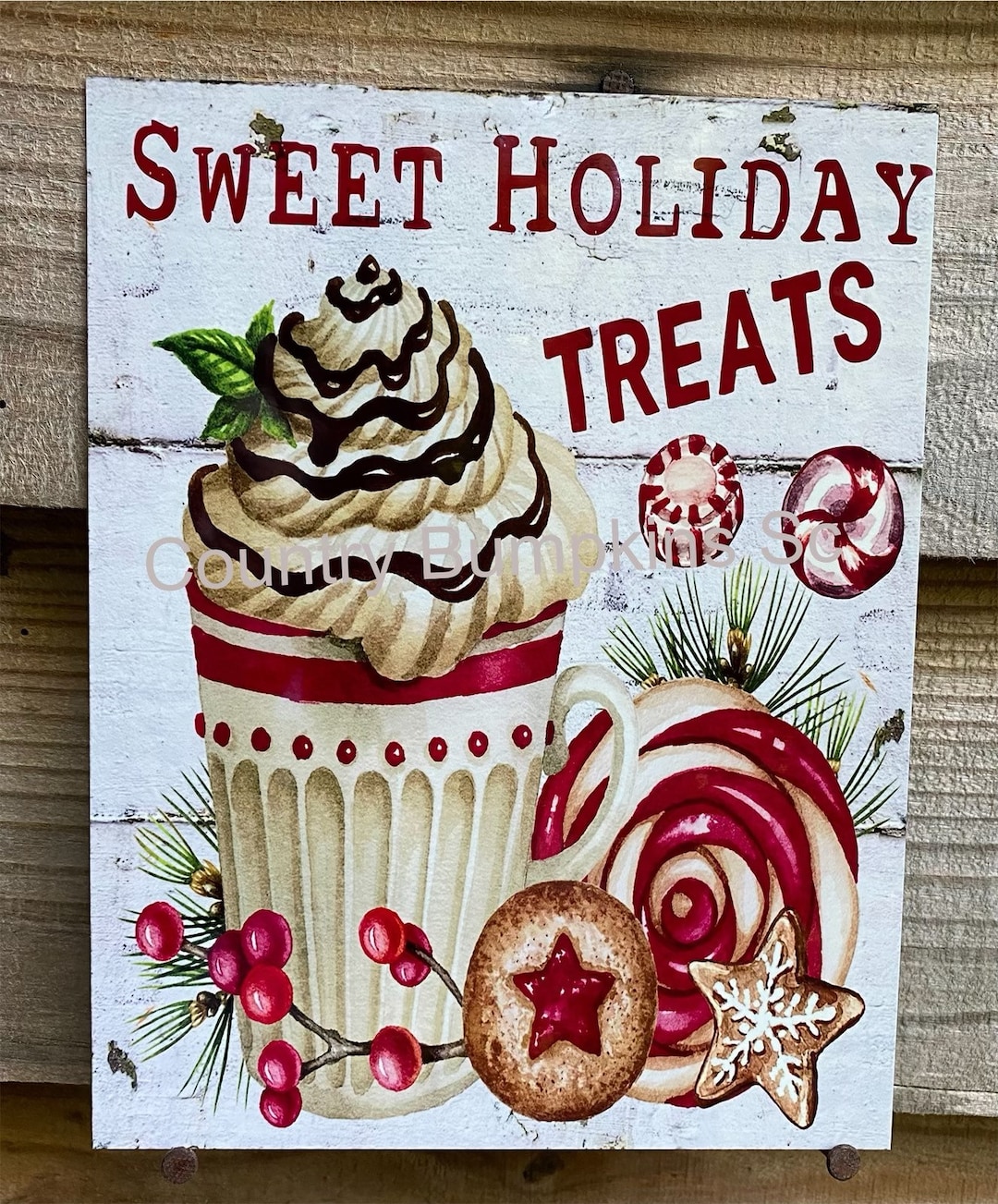 Sweet Holiday Treats Sign Decor Wreath Sign Wreath Attachment Wreath ...