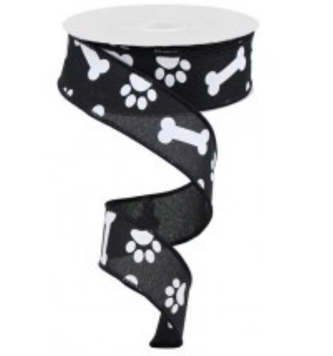 Dog Paw Ribbon Dog Bone Ribbon Pet Ribbon Wreath Attachment Wreath ...