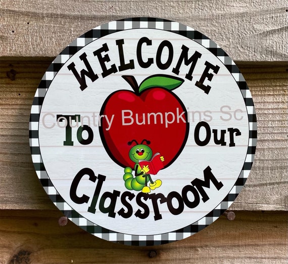 Welcome to Our Classroom Sign Farmhouse Decor Wreath Sign | Etsy