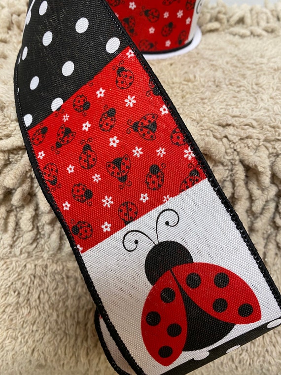 Ladybug Ribbon Spring Ribbon Wreath Decor Wreath Attachment | Etsy