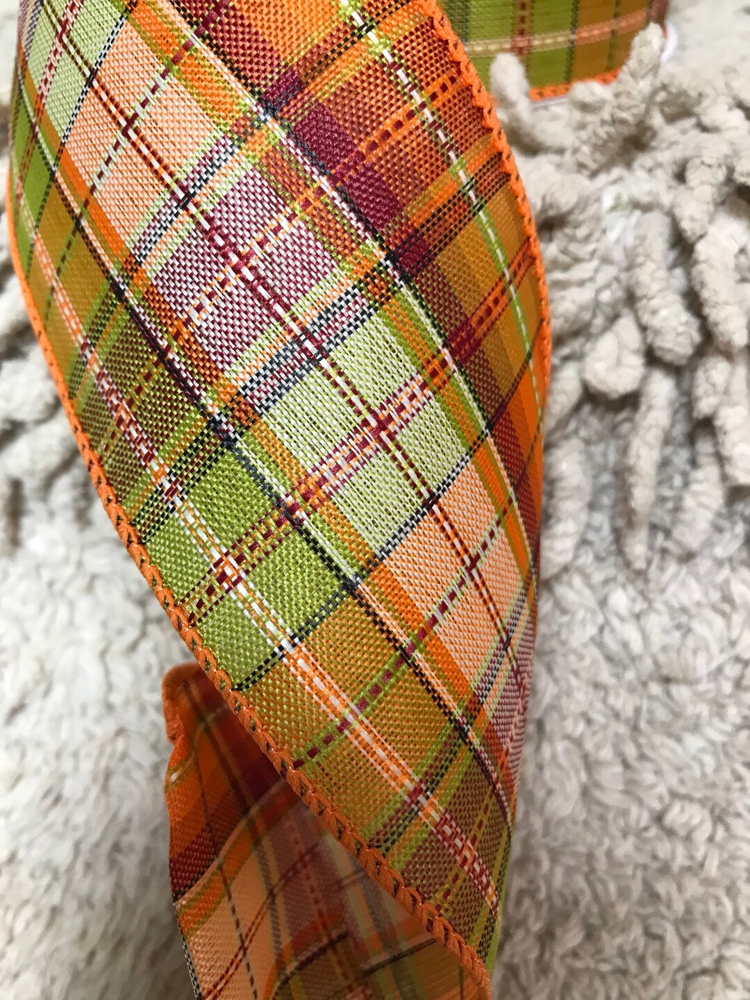 Fall Ribbon Plaid Ribbon Wreath Ribbon Wreath Supplies Craft Supplies ...