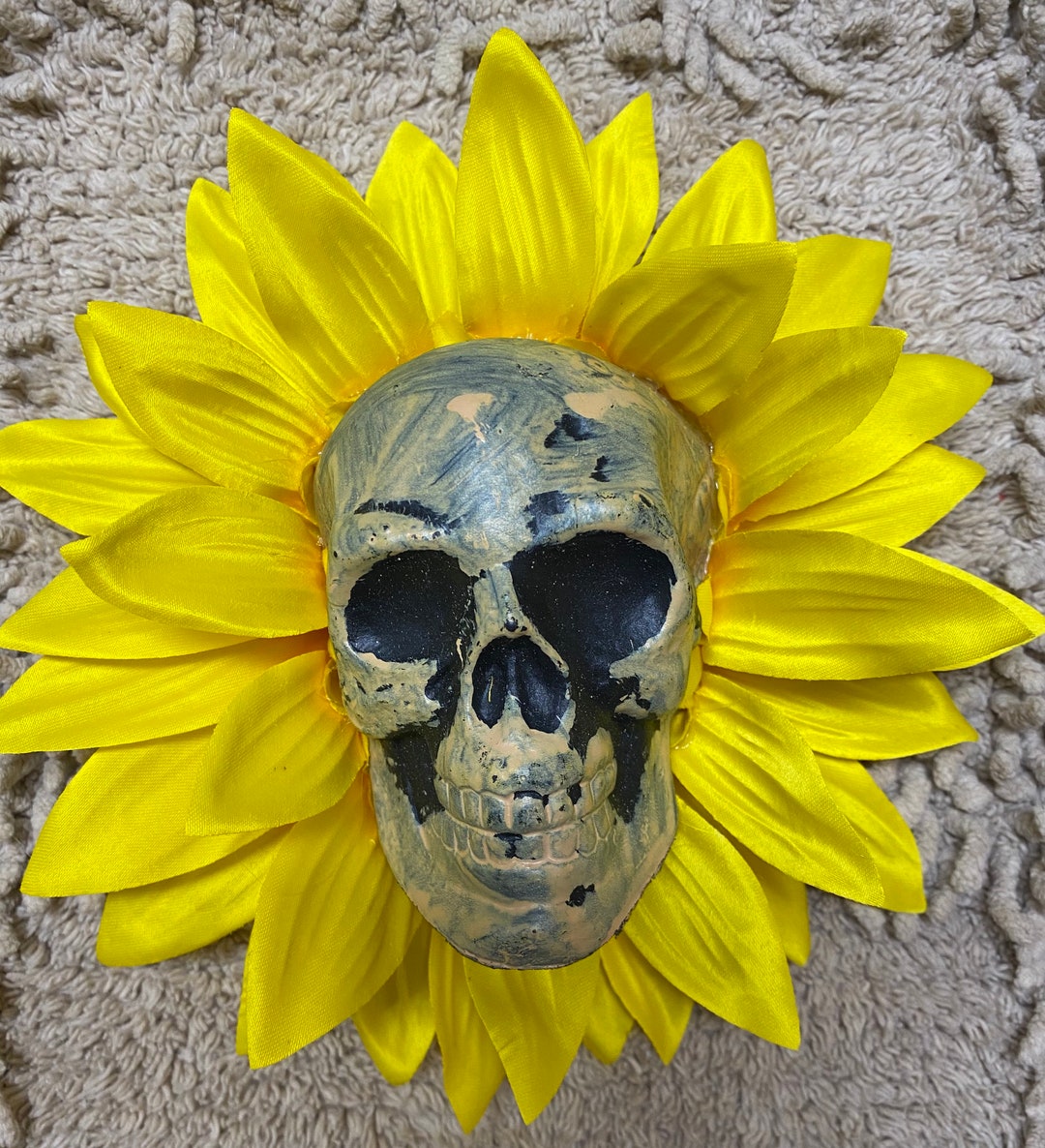 Sunflower Skull Sunflower Head Silk Flowers, Wreath Supplies, Craft ...