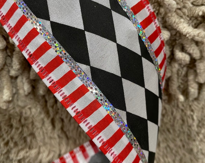 Harlequin Ribbon, Christmas Ribbon, Ribbon, Wreath Supplies, Wreath ...