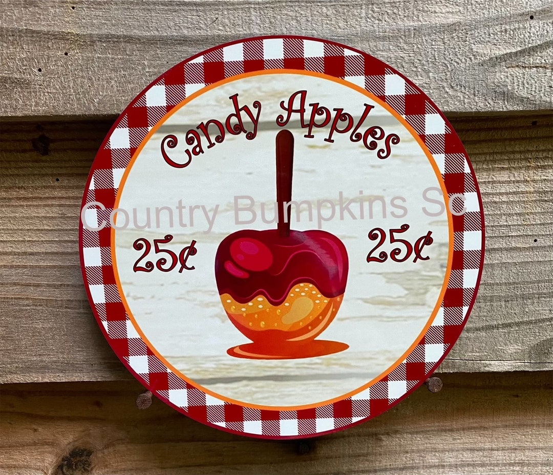 Candy Apple Sign Farmhouse Decor Wreath Sign Wreath Attachment Wreath ...