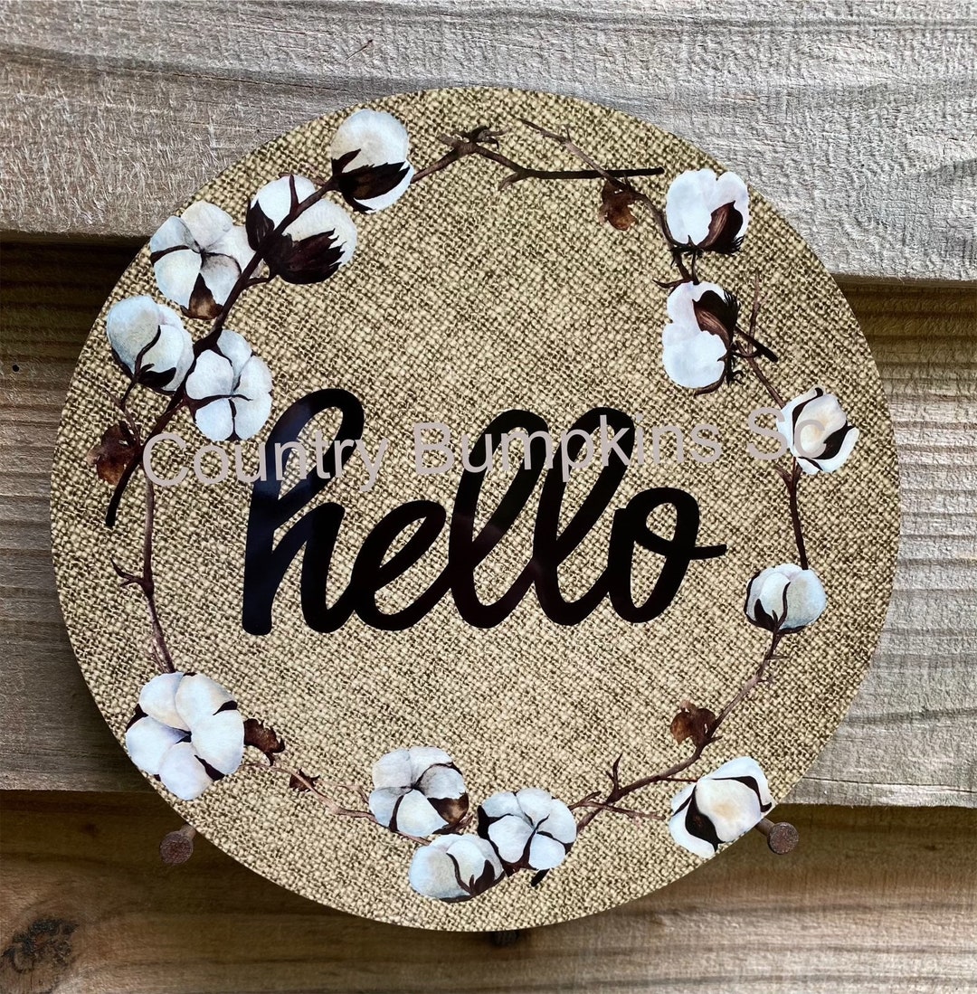 Hello Sign Farmhouse Decor Wreath Sign Wreath Attachment Wreath ...