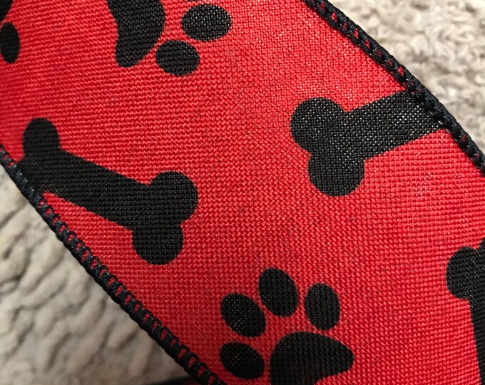 Dog Paw Ribbon Dog Bone Ribbon Pet Ribbon Wreath Attachment Wreath ...
