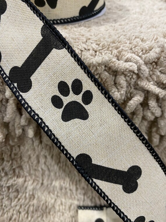Dog Paw Ribbon Dog Bone Ribbon Pet Ribbon Wreath Attachment | Etsy