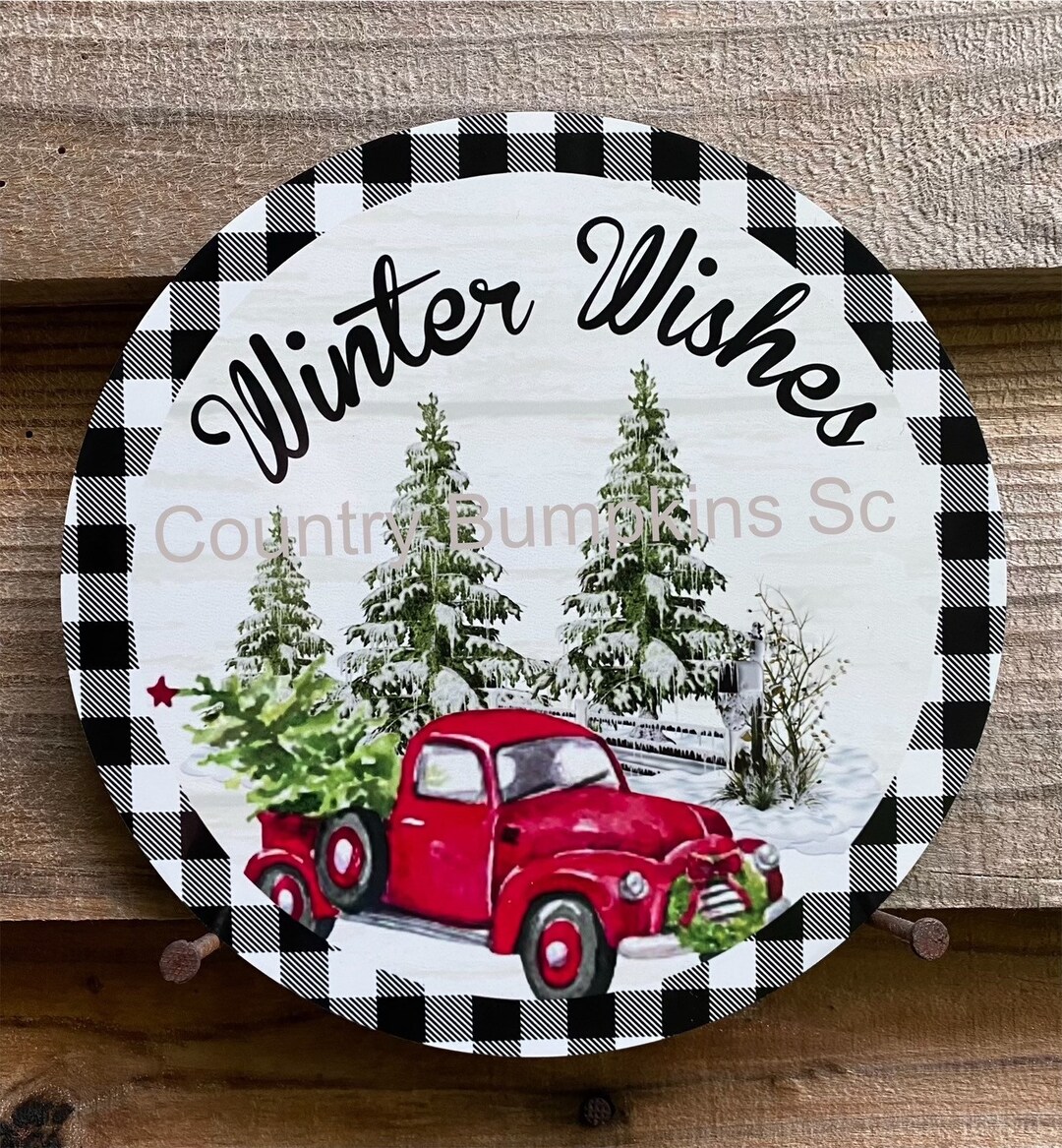 Winter Wishes Sign Farmhouse Decor Wreath Sign Wreath Attachment Wreath ...