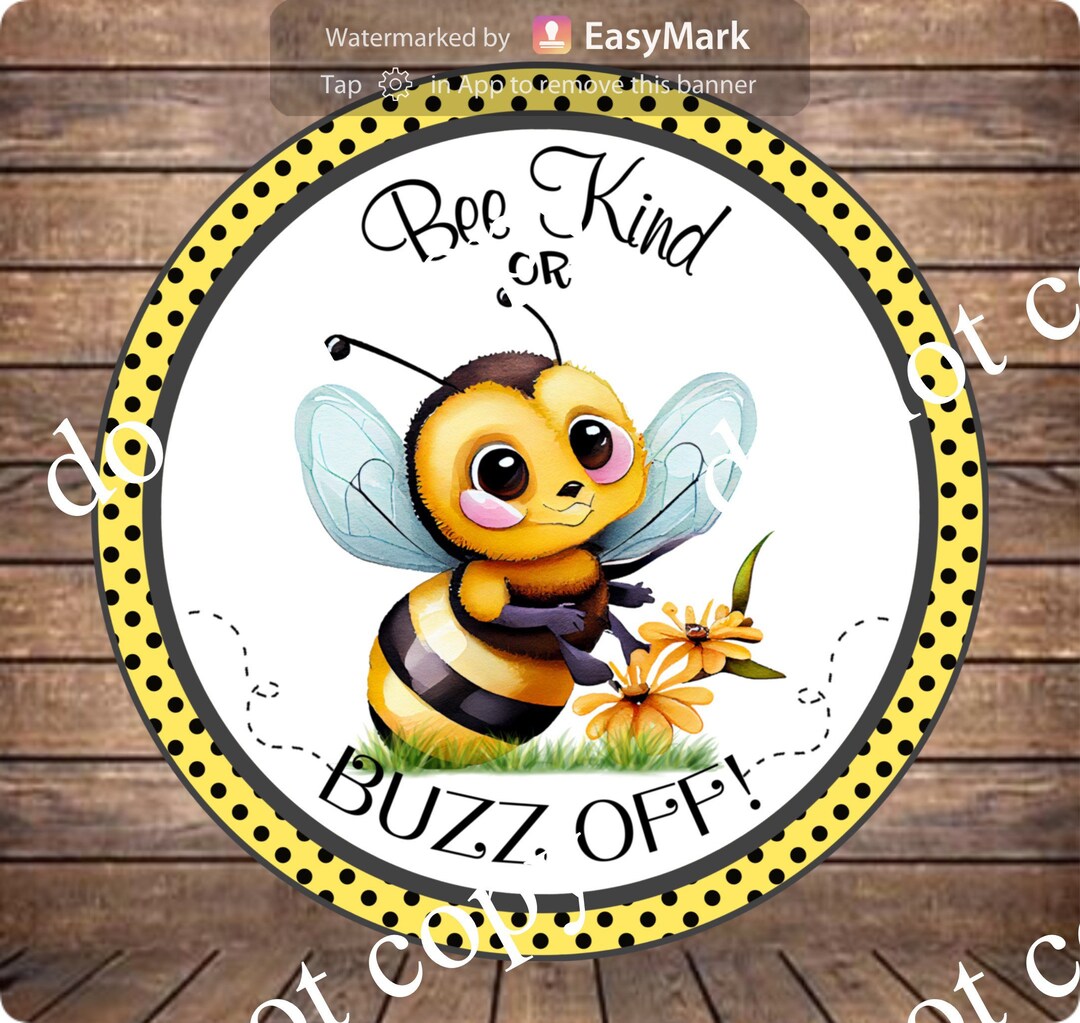 Bee Kind or Buzz off Sign Farmhouse Decor Wreath Sign Wreath Attachment ...