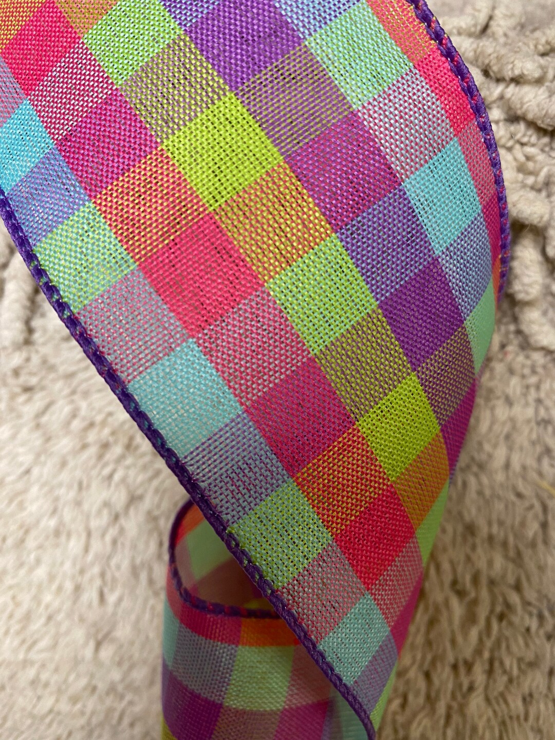 Spring Ribbon Plaid Ribbon Summer Ribbon Wreath Ribbon Wreath - Etsy