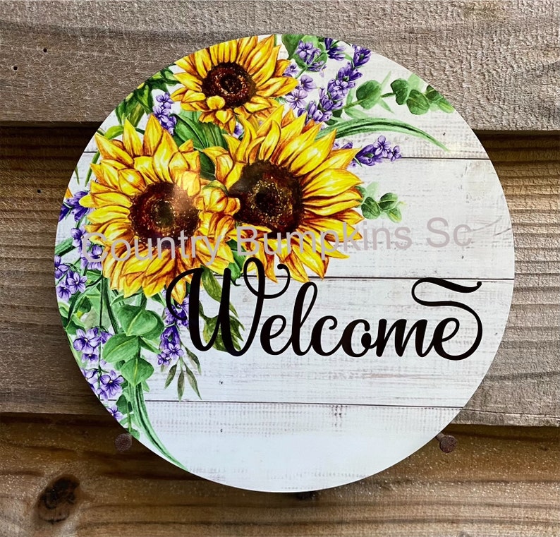 Welcome Sign With Sunflower Farmhouse Decor Wreath Sign Wreath | Etsy