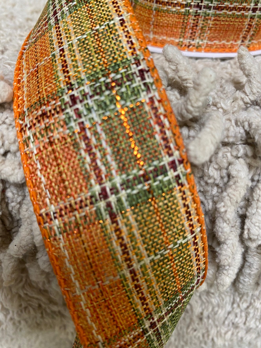 Fall Ribbon Plaid Ribbon Wreath Ribbon Wreath Supplies Craft Supplies ...