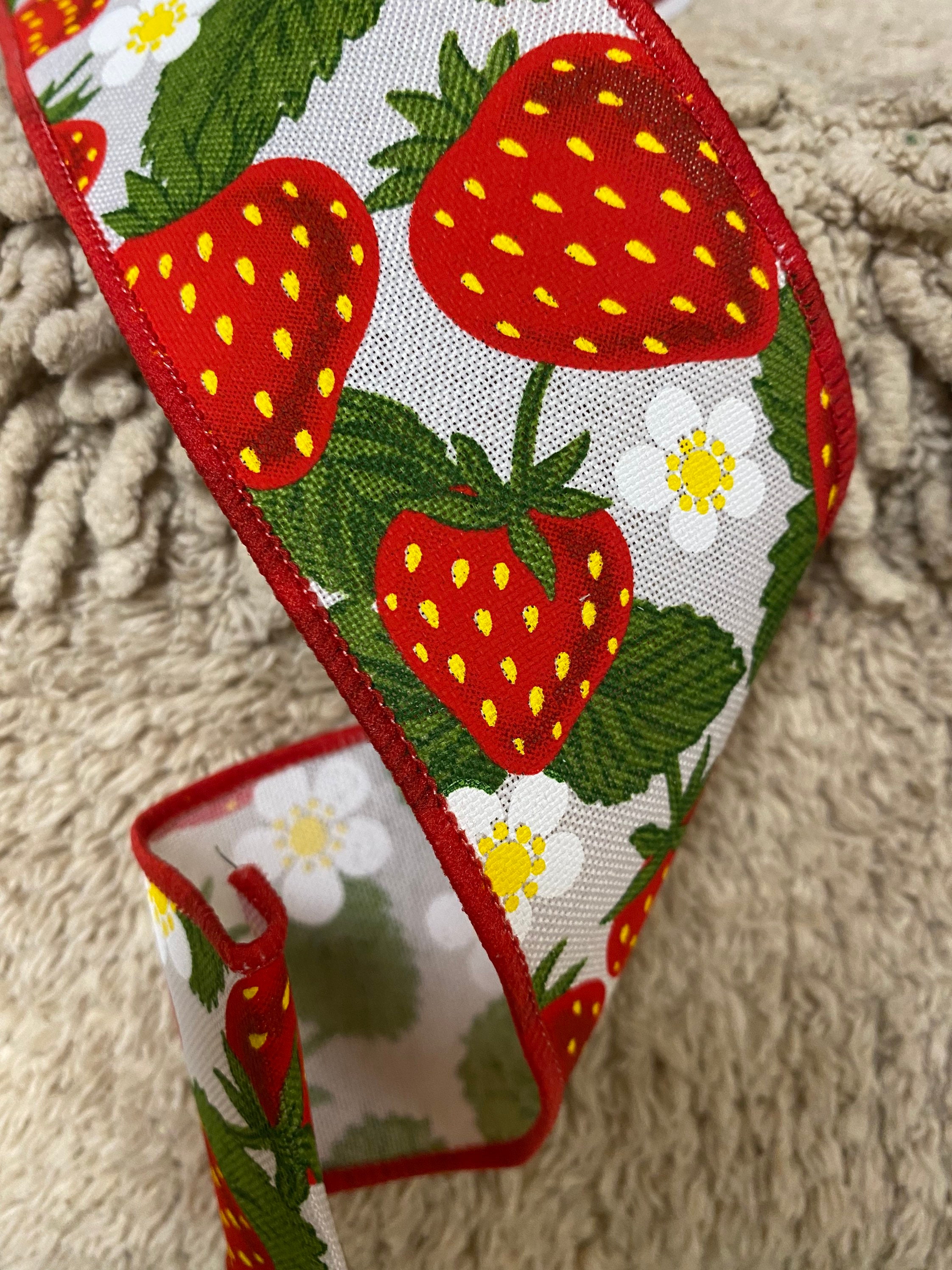 Strawberry Ribbon Summer Ribbon Wreath Ribbon Wreath Supplies - Etsy UK