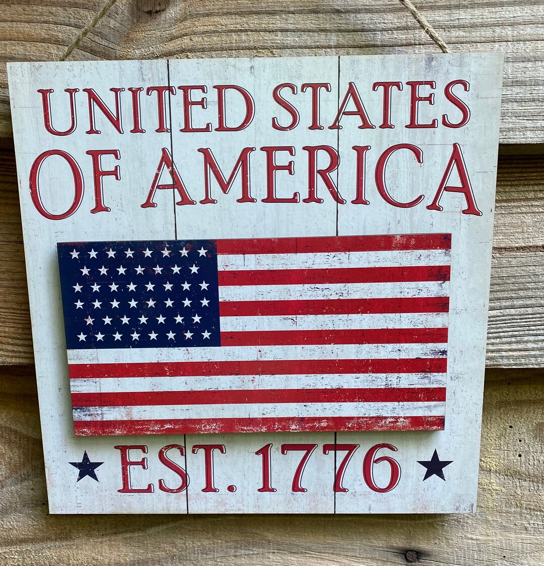 Patriotic Sign, Patriotic Wreath Sign, Patriotic Decor, Raised Flag ...
