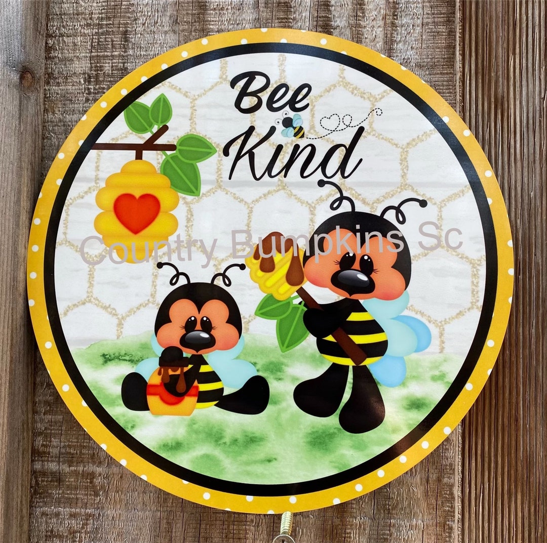 Bee Kind Sign Farmhouse Decor Wreath Sign Wreath Attachment Wreath ...