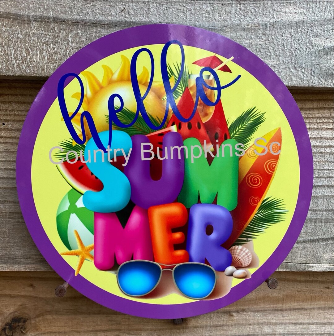 Hello Summer Sign Wreath Sign Wreath Attachment Wreath Supplies Craft ...