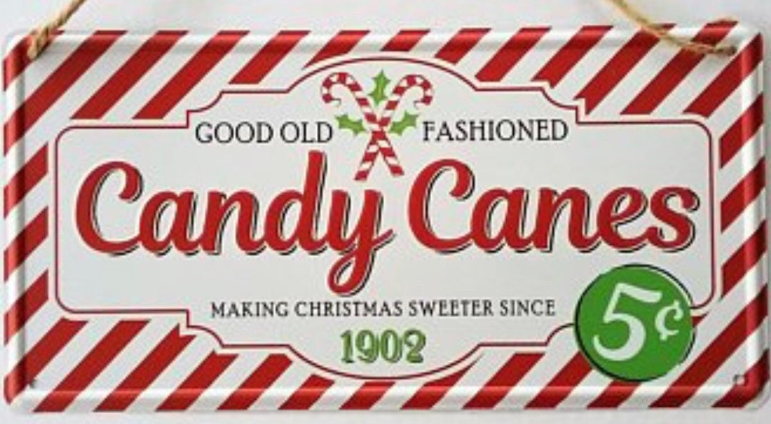 Candy Cane Sign Christmas Decor Wreath Attachment Wreath Sign Wreath ...