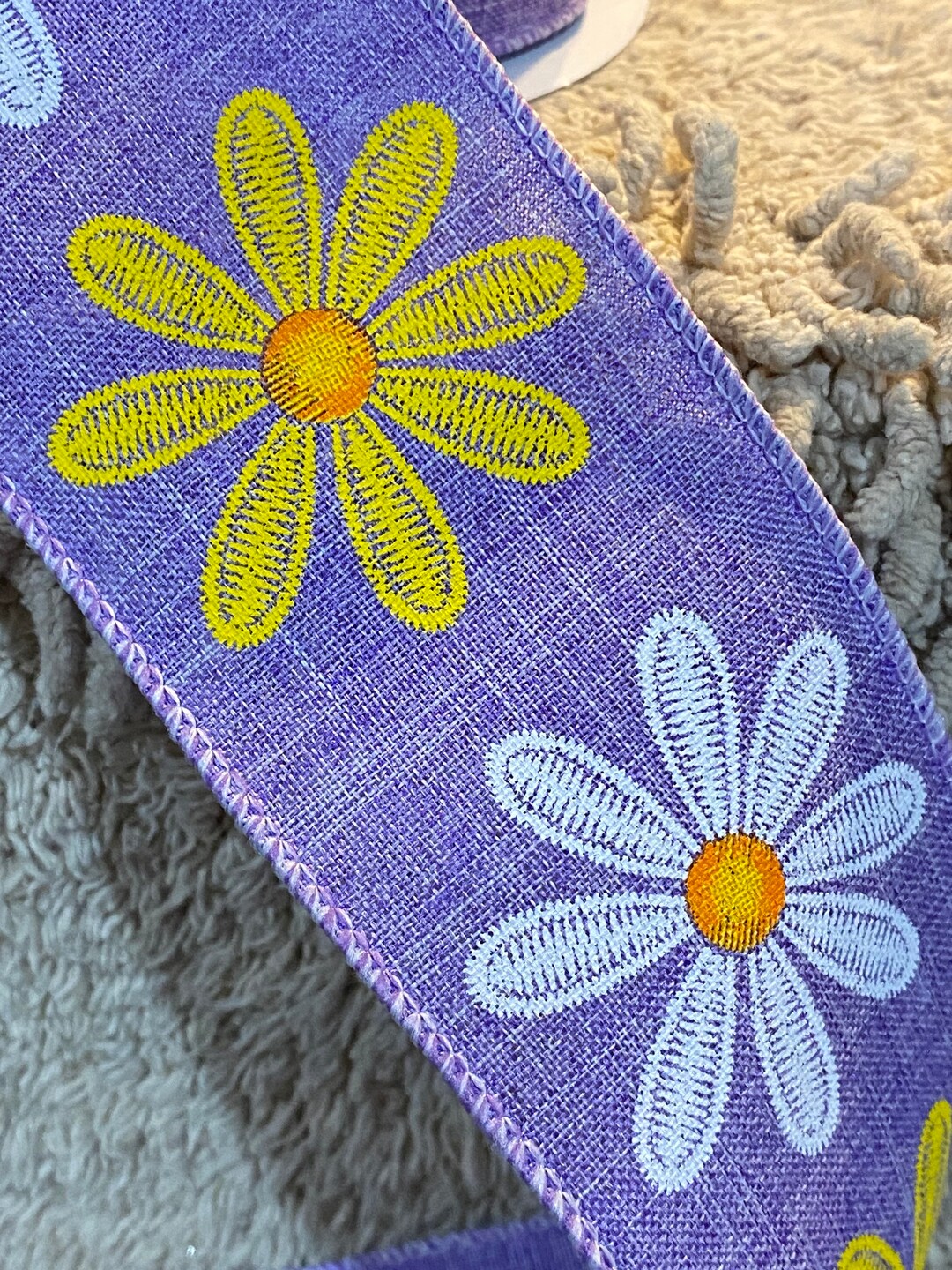 Daisy Ribbon Wreath Ribbon Wreath Supplies Wreath Attachment Ribbon ...