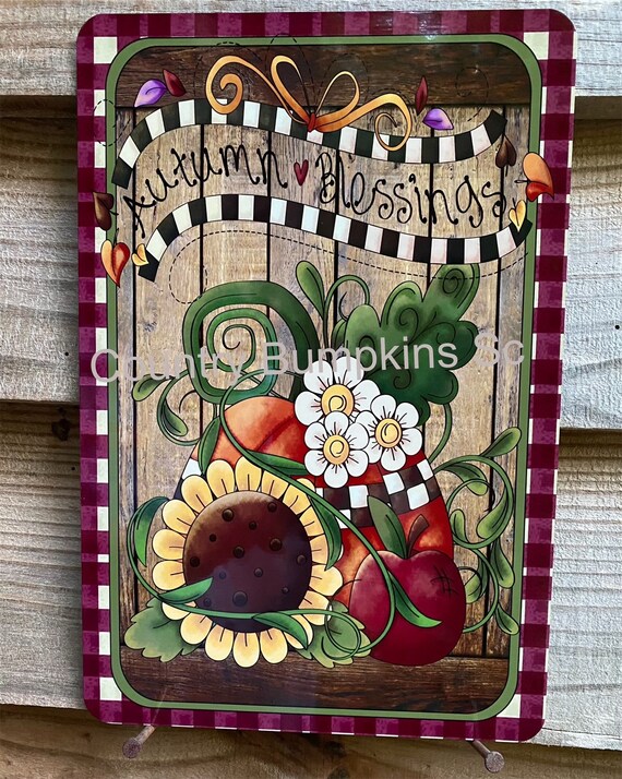 Autumn Blessings Sign Decor Wreath Sign Wreath Attachment | Etsy