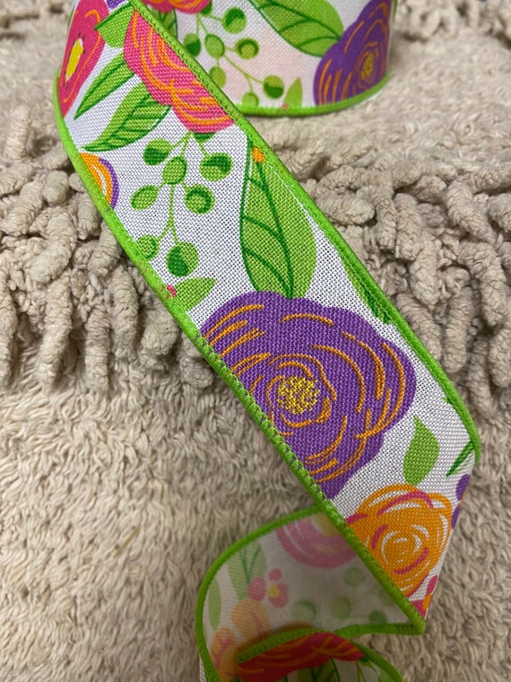 Spring ribbon ribbon summer ribbon wreath ribbon wreath | Etsy