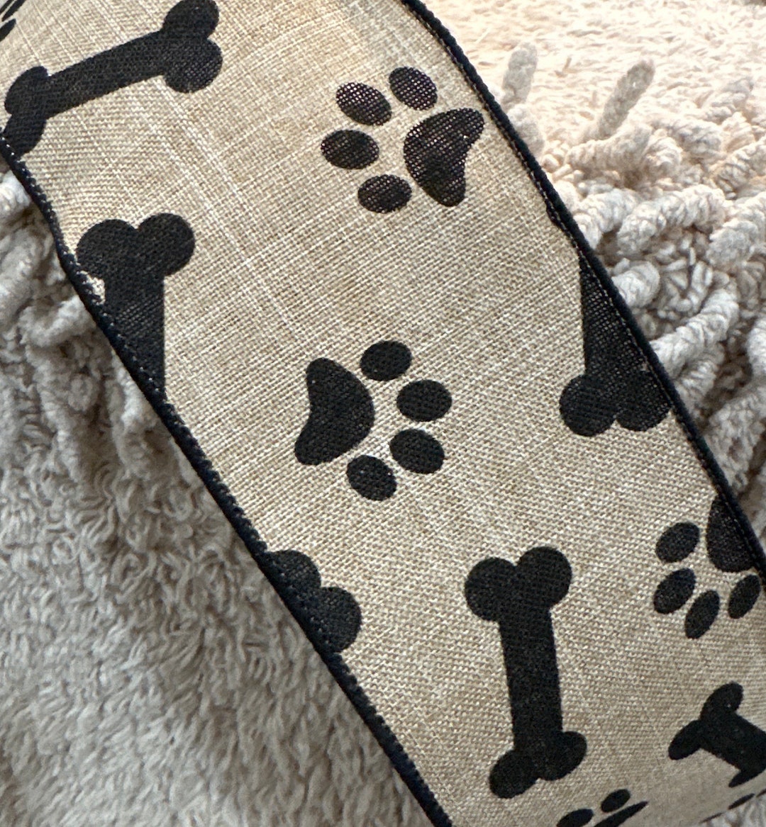 Dog Paw Ribbon Dog Bone Ribbon Pet Ribbon Wreath Attachment Wreath ...