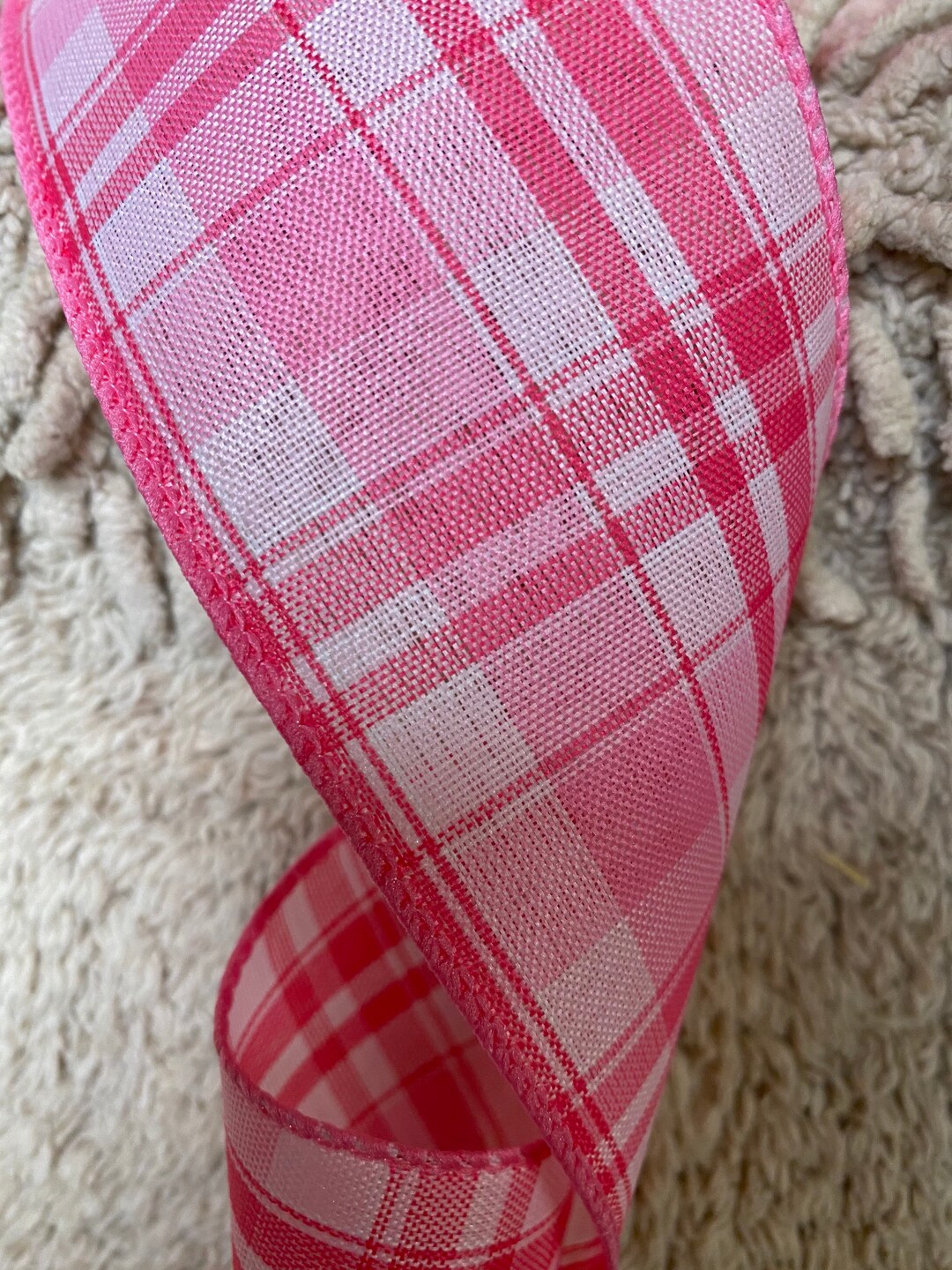 Spring Ribbon Plaid Ribbon Summer Ribbon Wreath Ribbon Wreath Supplies ...