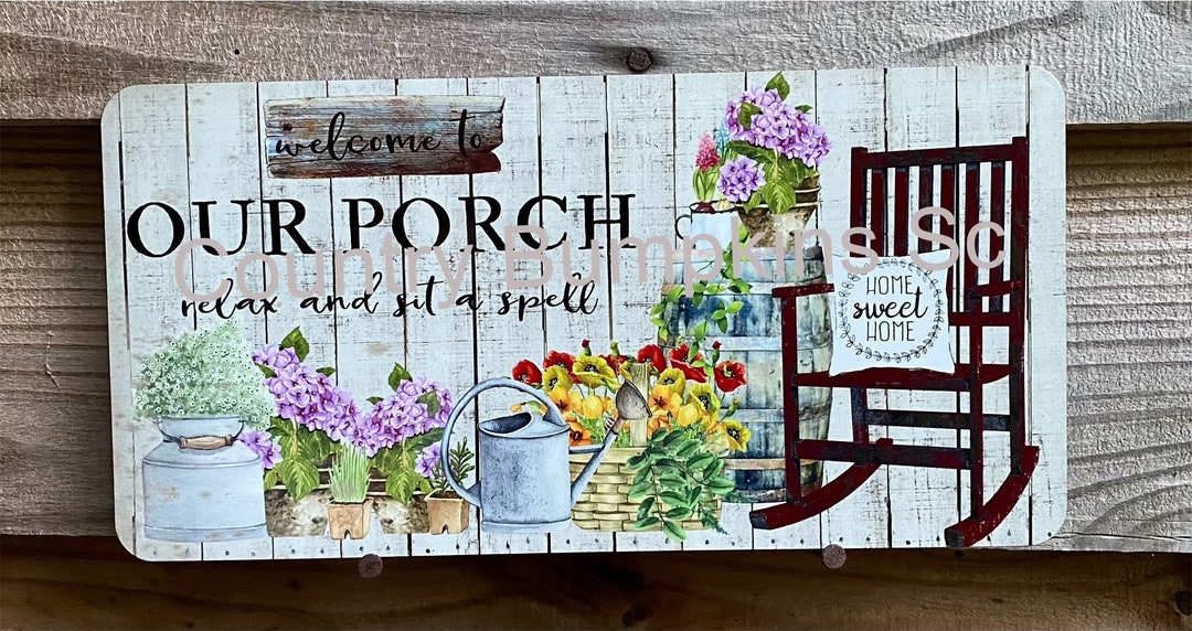 Our Porch Come and Sit a Spell Sign Decor Wreath Sign Wreath Attachment ...