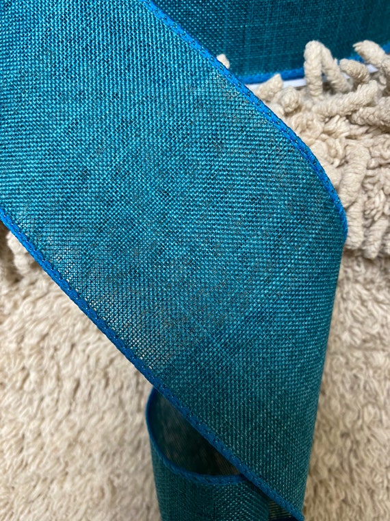 Denim Ribbon Blue Ribbon Canvas Ribbon Spring Ribbon Wreath | Etsy