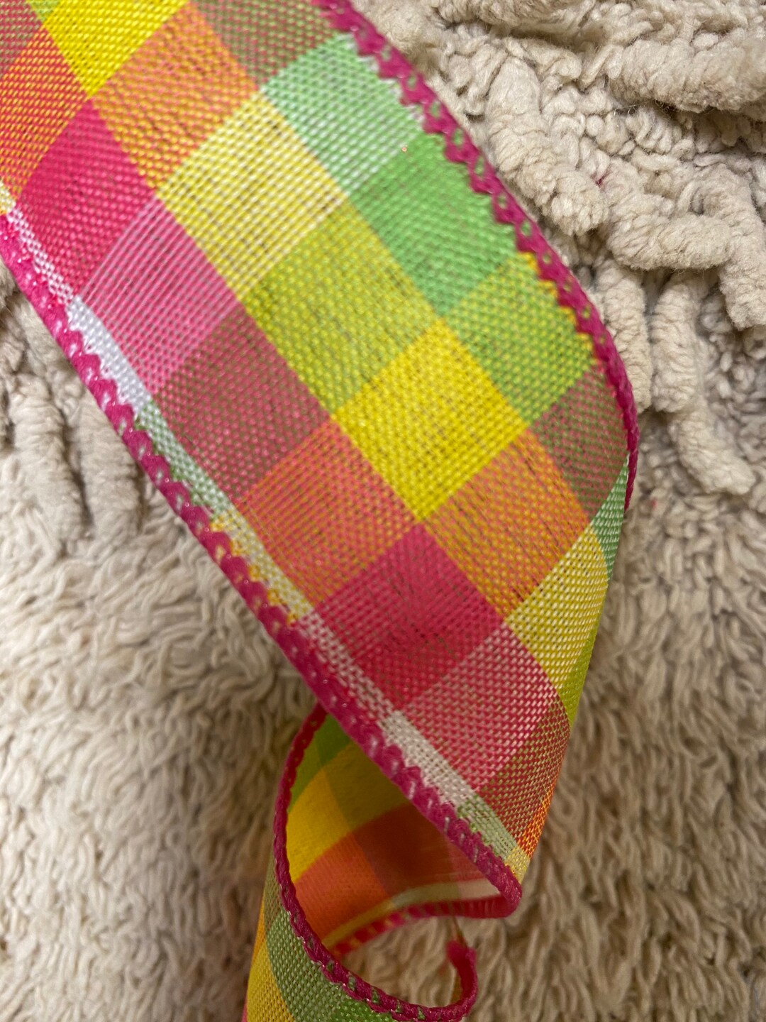 Spring Ribbon Plaid Ribbon Summer Ribbon Wreath Ribbon Wreath Supplies ...