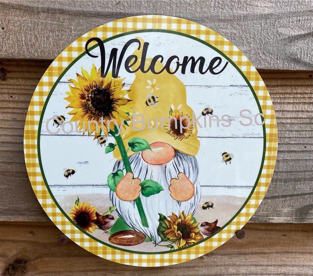 Welcome Sign With Sunflower Farmhouse Decor Wreath Sign Wreath ...