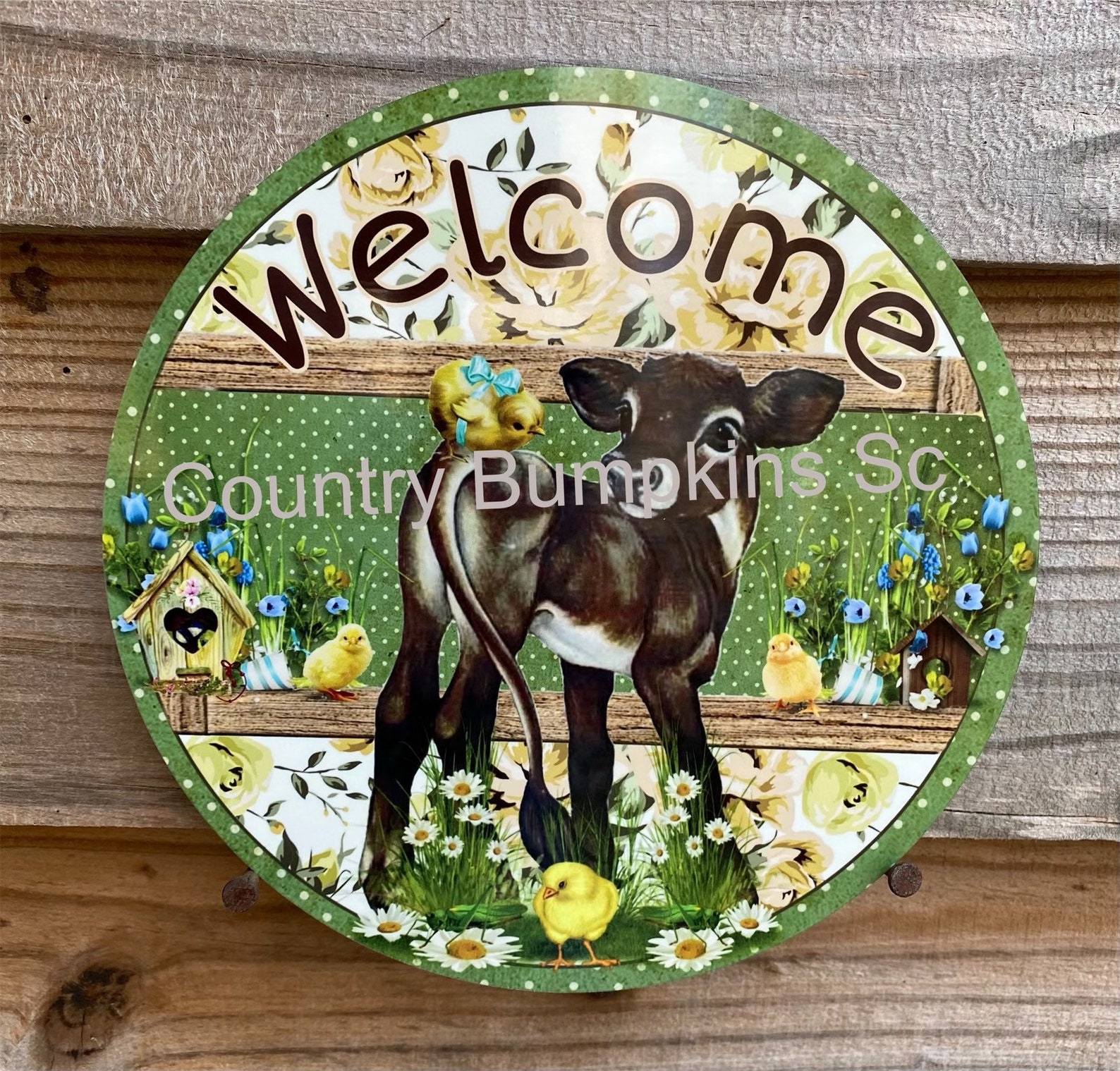 Welcome Sign With Cow Farmhouse Decor Wreath Sign Wreath | Etsy
