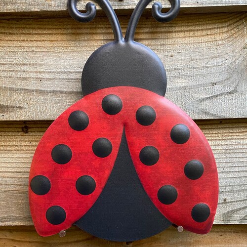 Welcome Ladybug Metal Wreath Sign | Etsy