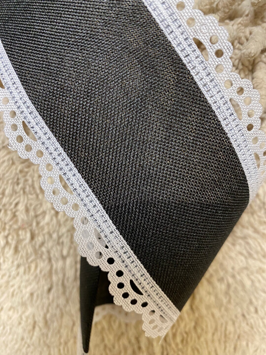 Denim Ribbon Lace Edge Ribbon Canvas Ribbon Spring Ribbon Wreath ...